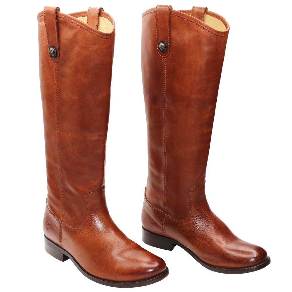 Frye Knee-High Button Brown Full Leather Boots - Hand… - Gem